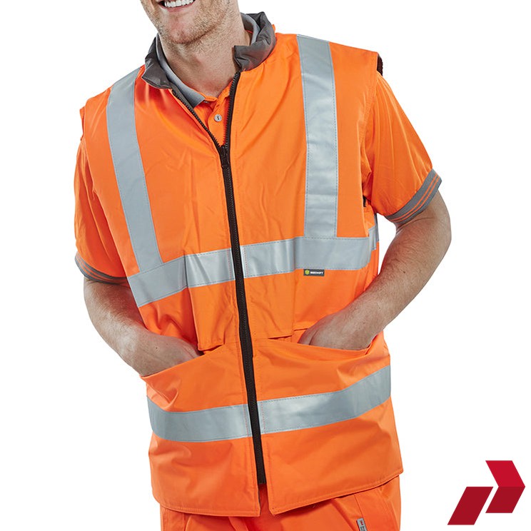 Hi-Vis Reversible Body Warmer (Orange) — Parma Group